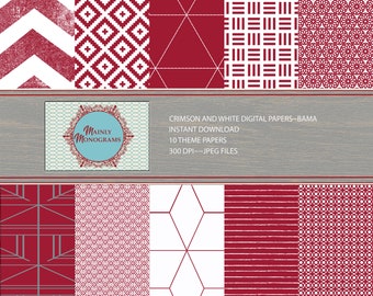 Crimson and White - Etsy