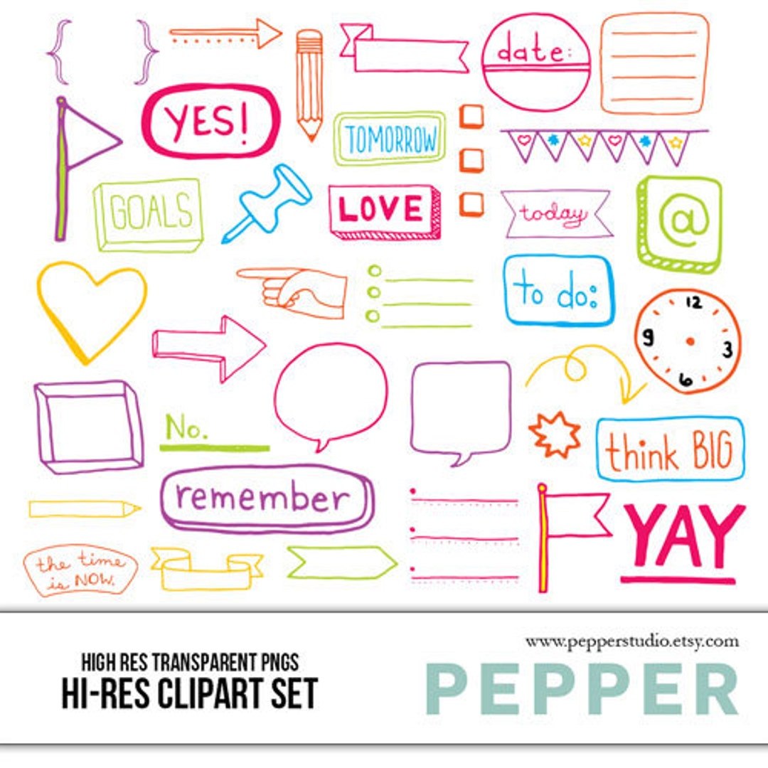 Calendar Planner Stickers Clipart Set - Hi Res Printable Organizer and ...