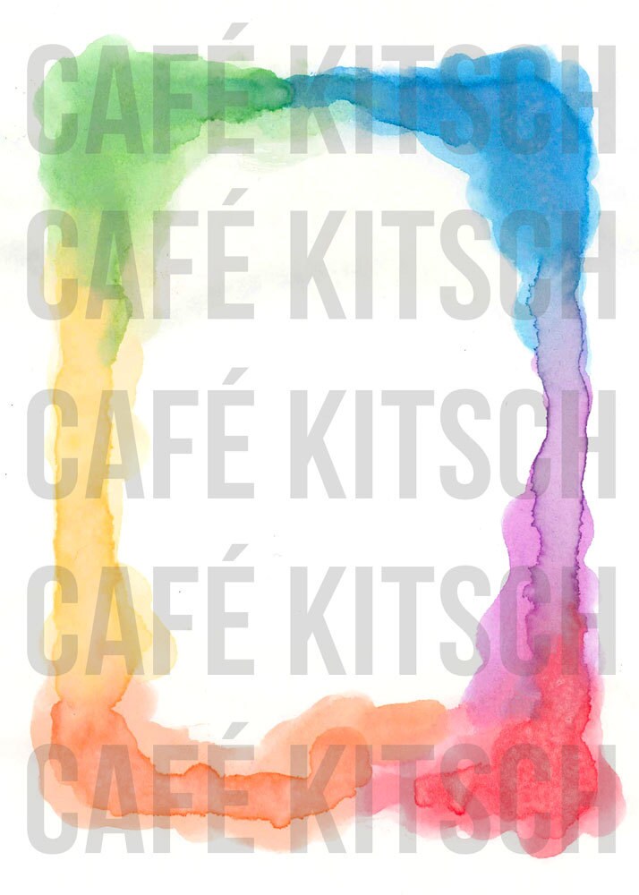 Watercolor Frame Clipart - Hi Res Rainbow Colored Frame for Decorating ...