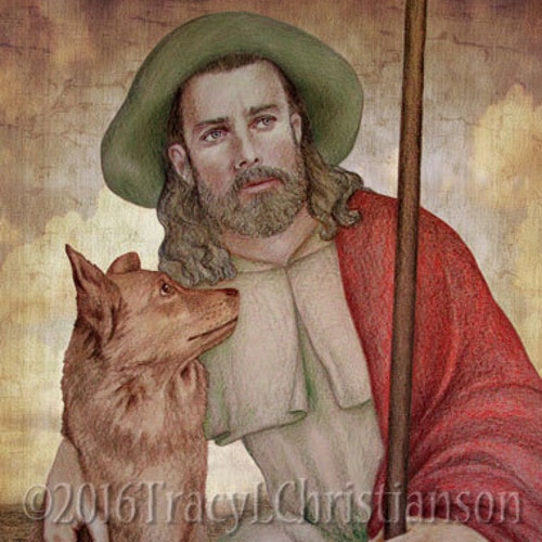 St. Roch rocco Print Catholic Art Patron for Dogs - Etsy
