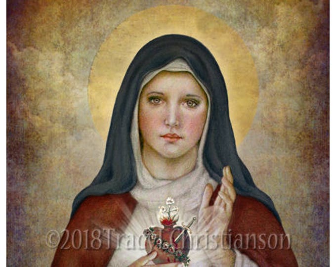 Immaculate Heart of Mary B Catholic Art Print | Etsy