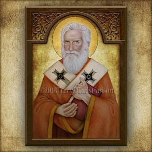 St. Alexander of Jerusalem Wood Plaque & Holy Card GIFT SET, Patron of ...
