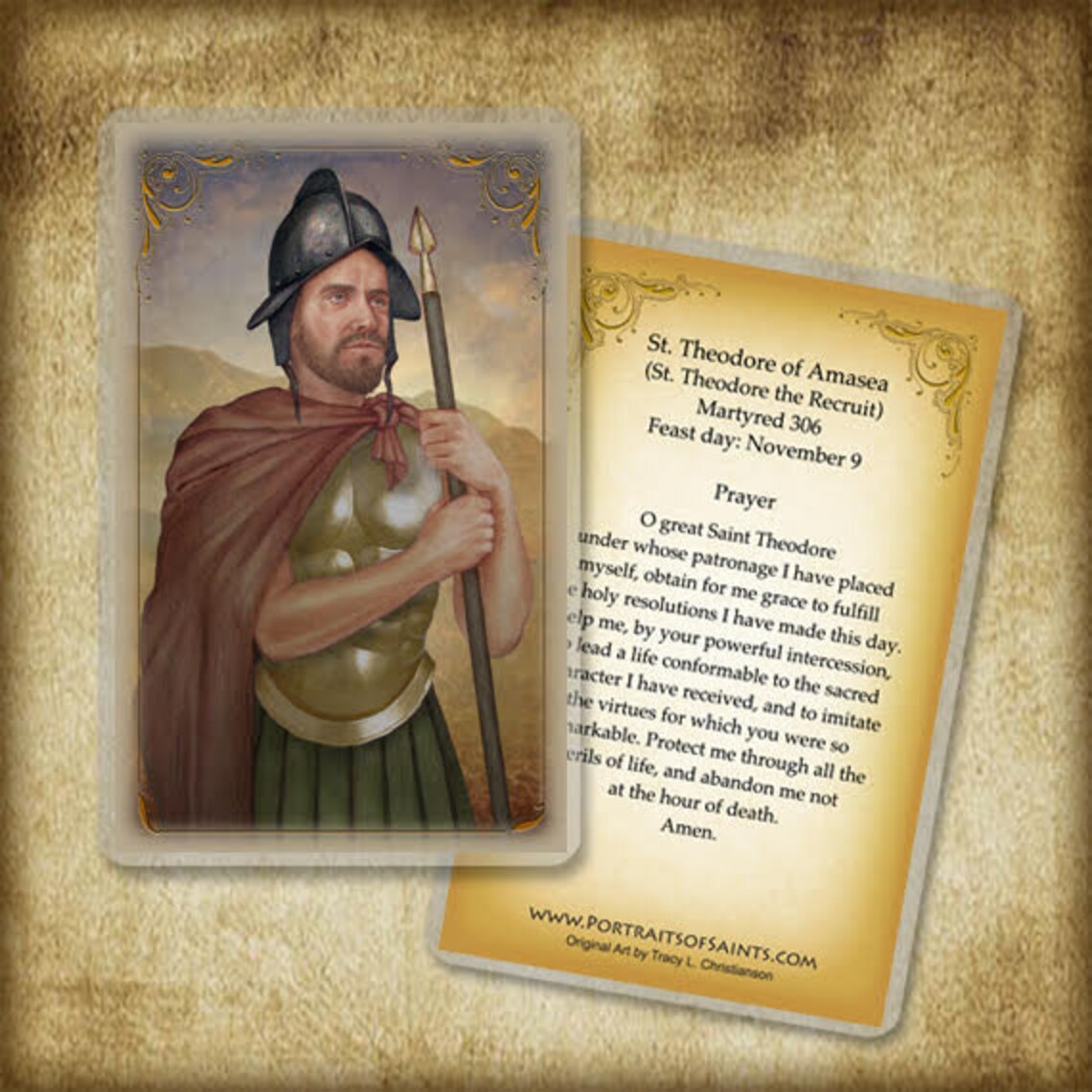 St. Theodore of Amasea Holy Card, Catholic Prayer Card - Etsy