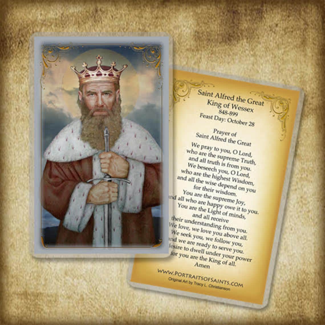 St. Alfred the Great Holy Card, Saint Prayer Card - Etsy
