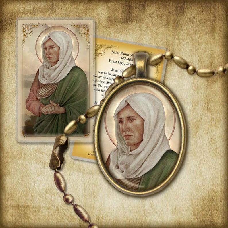 St. Paula of Rome Pendant and Holy Card GIFT SET - Etsy