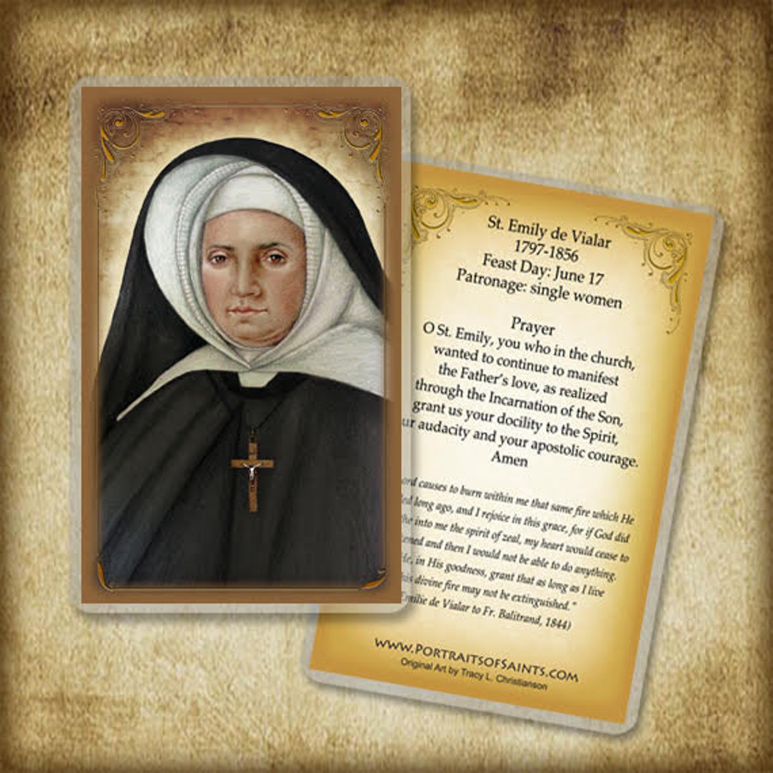 St. Emily De Vialar Holy Card Saint Prayer Card - Etsy