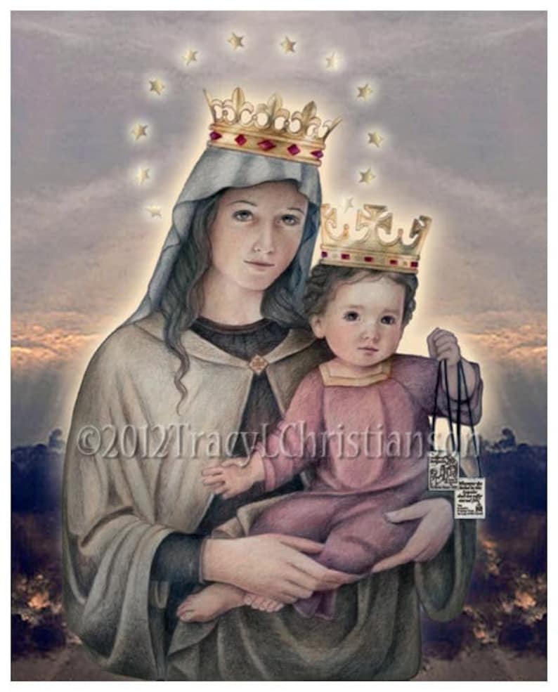 Our Lady of Mount Carmel Catholic Fine Art Print, Blessed Virgin Mary ...