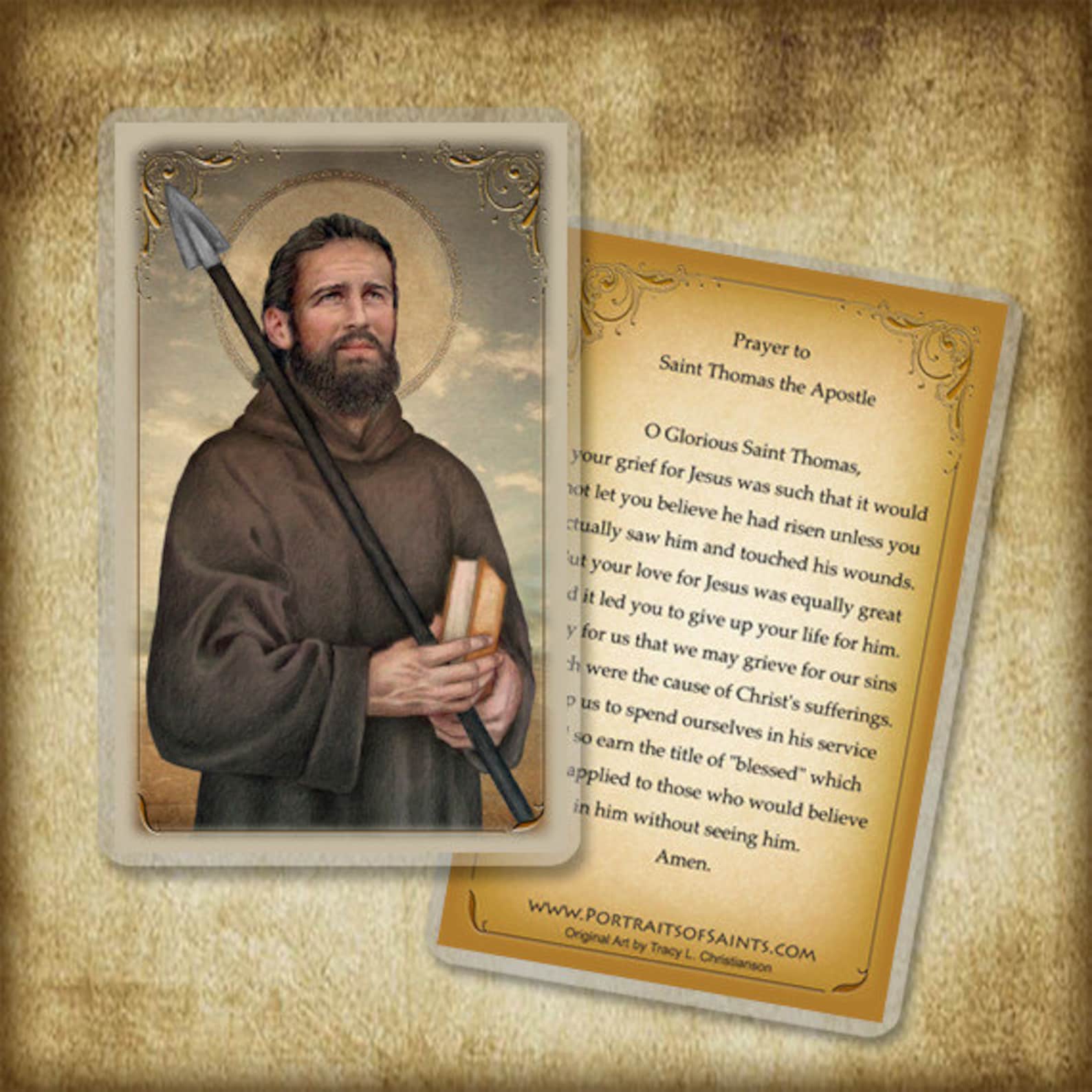 St Thomas The Apostle Holy Card Etsy