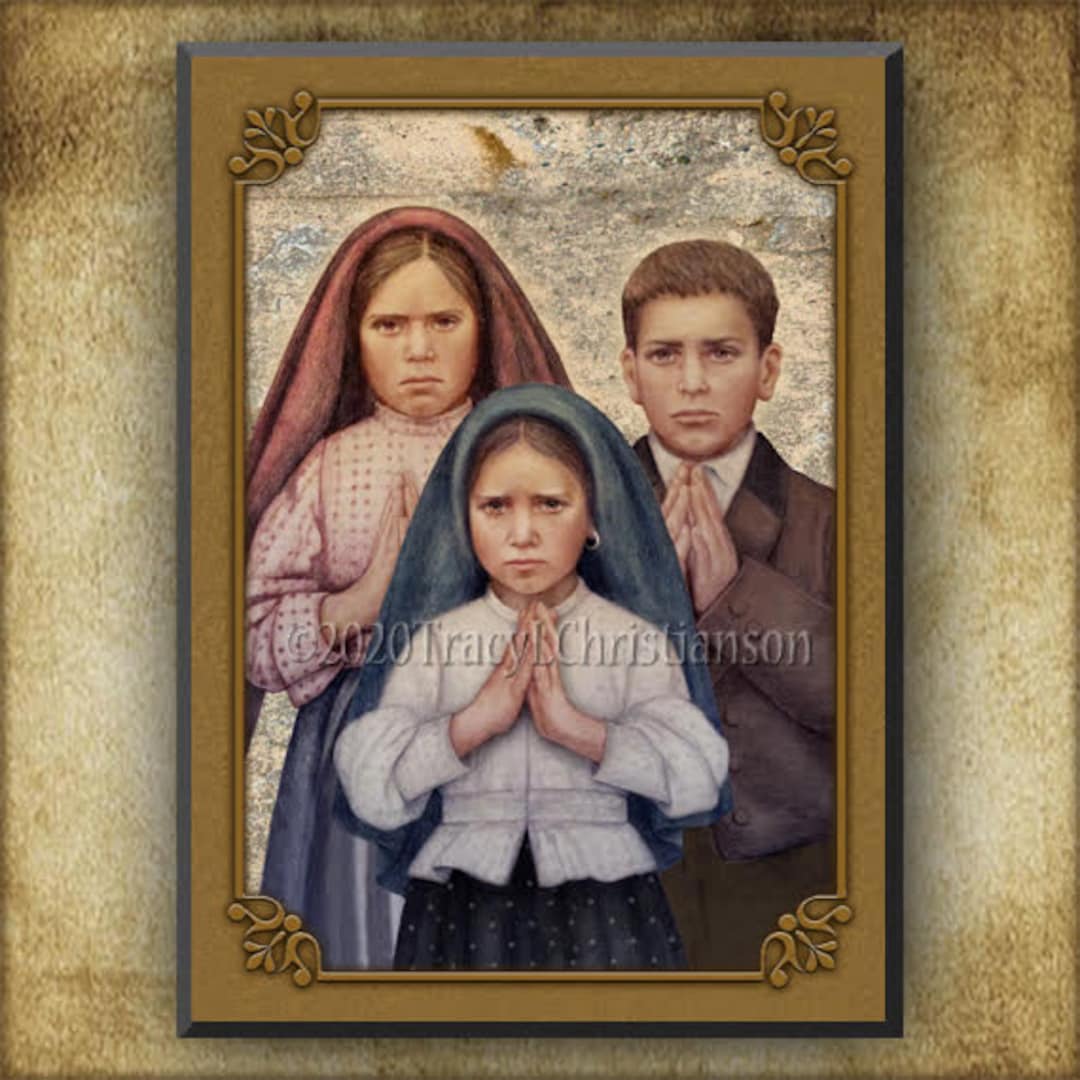 Fatima Children Wood Plaque and Holy Card GIFT SET - Etsy.de