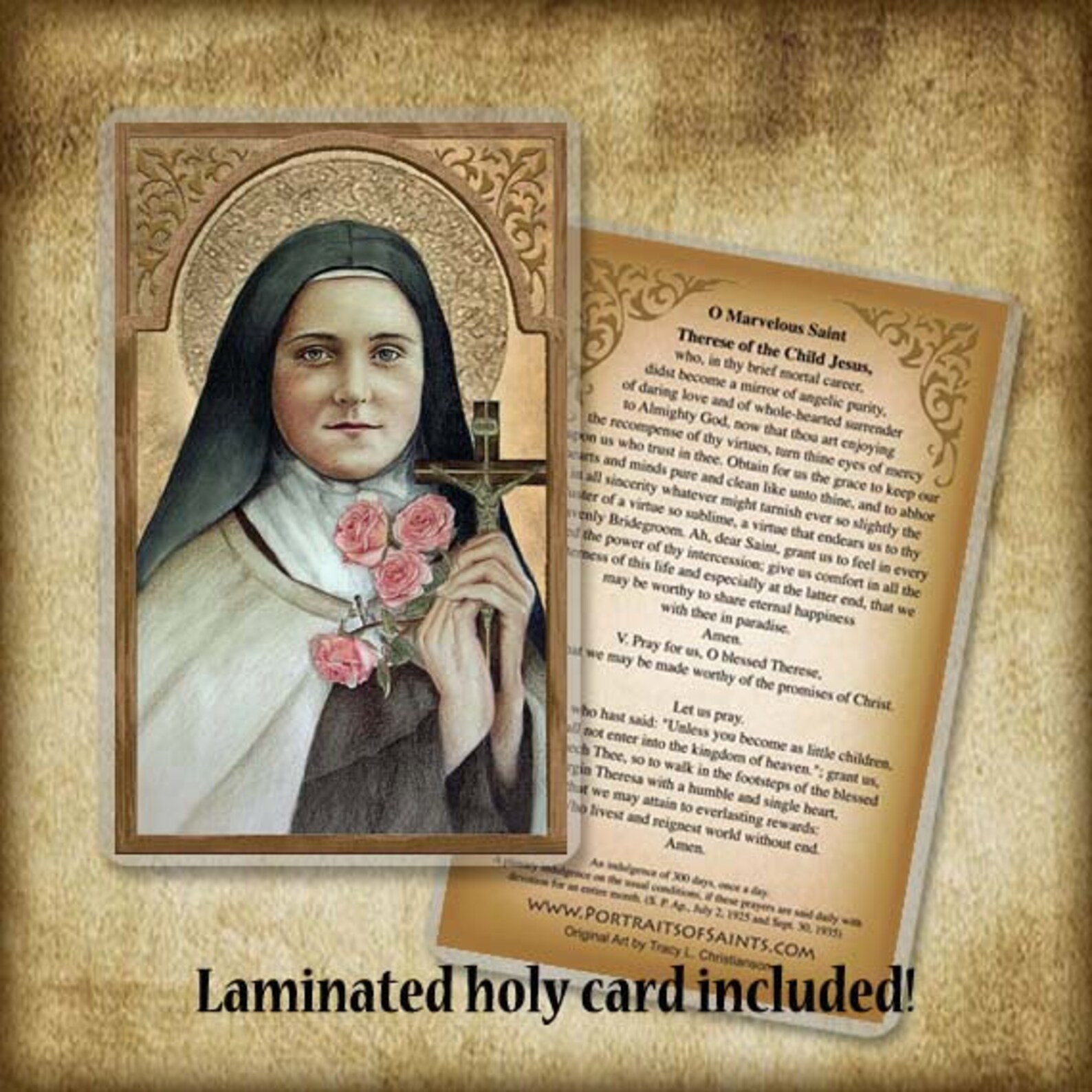 St. Therese of Lisieux A Wood Plaque and Holy Card GIFT SET - Etsy