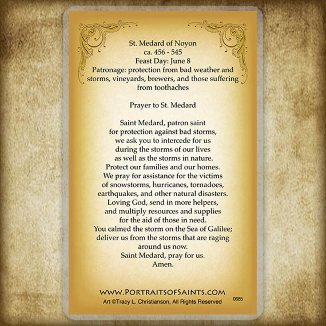 St. Medard of Noyon Holy Card/ Prayer Card, Prayer for Good Weather - Etsy