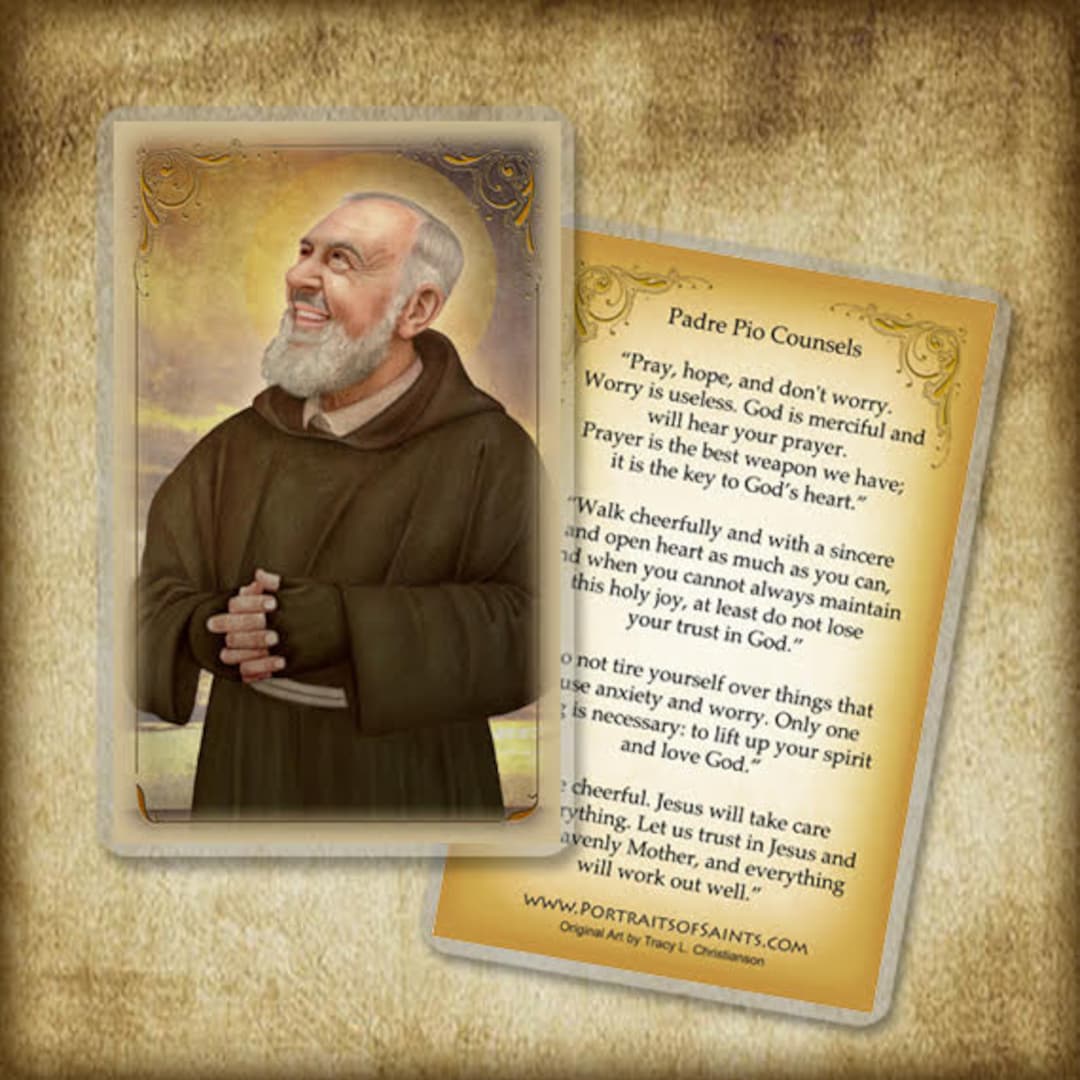 St. Padre Pio (C) Holy Card, Inspirational Counsels - Etsy