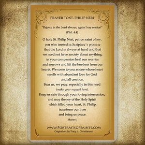 St Philip Neri Holy Card Prayer Card Prayer For Joy Etsy