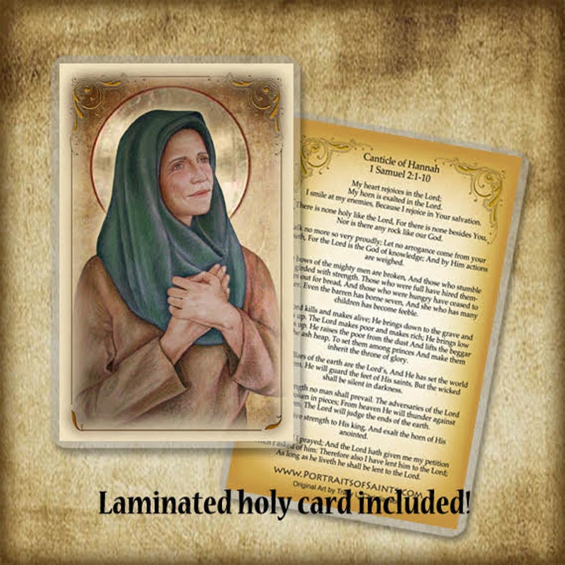 St. Hannah Wood Plaque & Holy Card GIFT SET Patron Saint of - Etsy