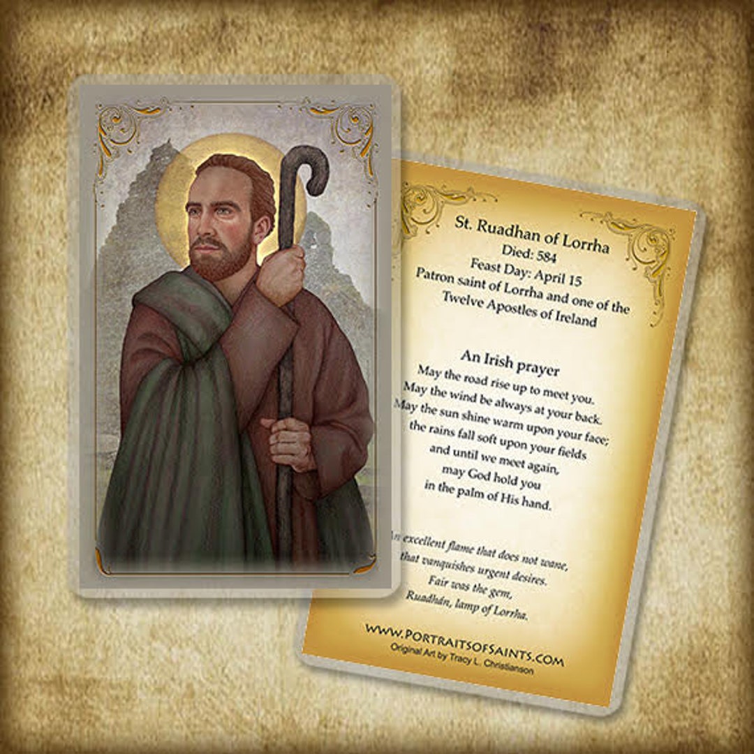 St. Ruadhan of Lorrha Holy Card/prayer Card, Irish Prayer - Etsy