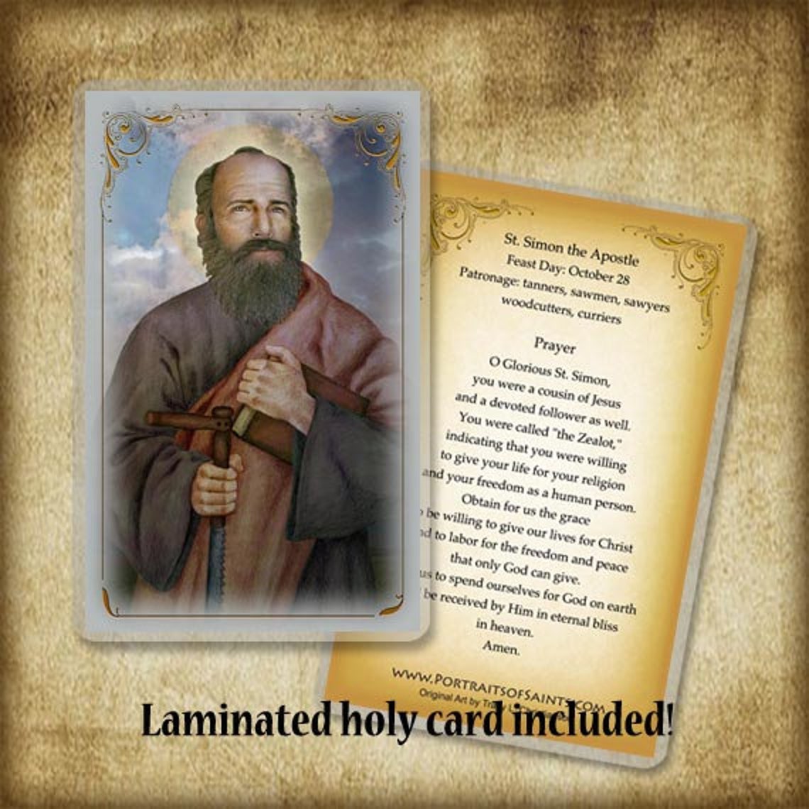 St. Simon the Apostle Wood Icon & Holy Card GIFT SET Catholic - Etsy