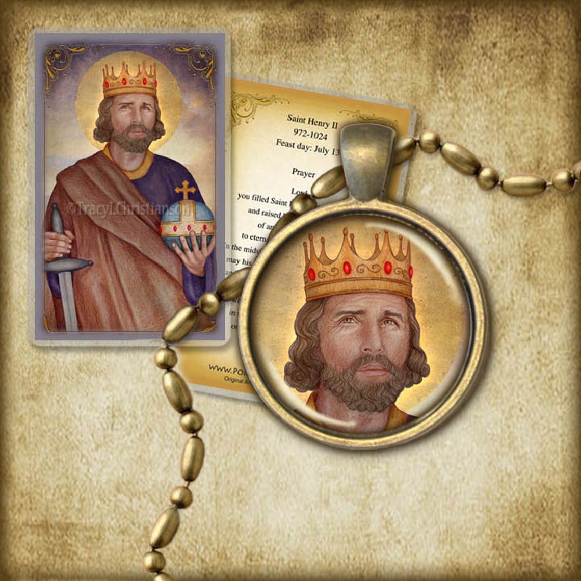 St. Henry II King of France Pendant and Holy Card GIFT | Etsy