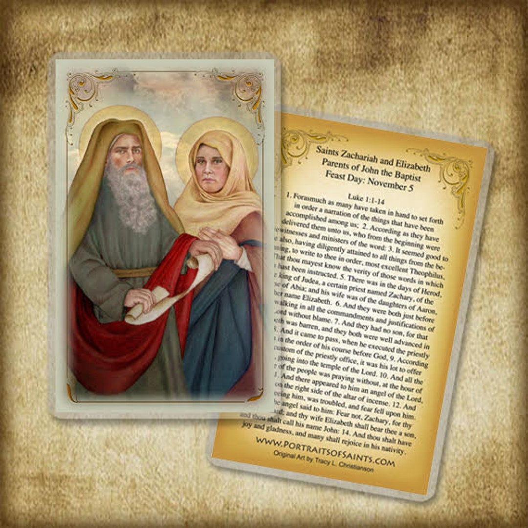 St. Zachariah & St. Elizabeth Holy Card/prayer Card, Catholic Prayer ...
