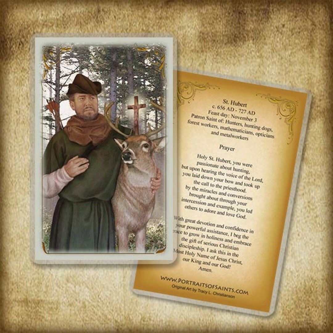St. Hubert Holy Card, Patron of Hunters - Etsy