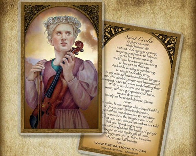St. Cecilia Prayer Card Patron of Musicians - Etsy