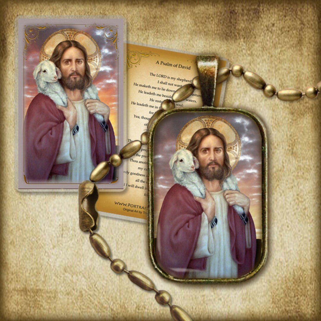 The Good Shepherd Pendant and Holy Card GIFT SET for Easter - Etsy