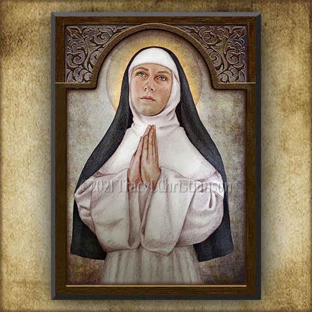 St. Alice of Schaerbeek Wood Icon/plaque & Holy Card GIFT SET, Catholic ...