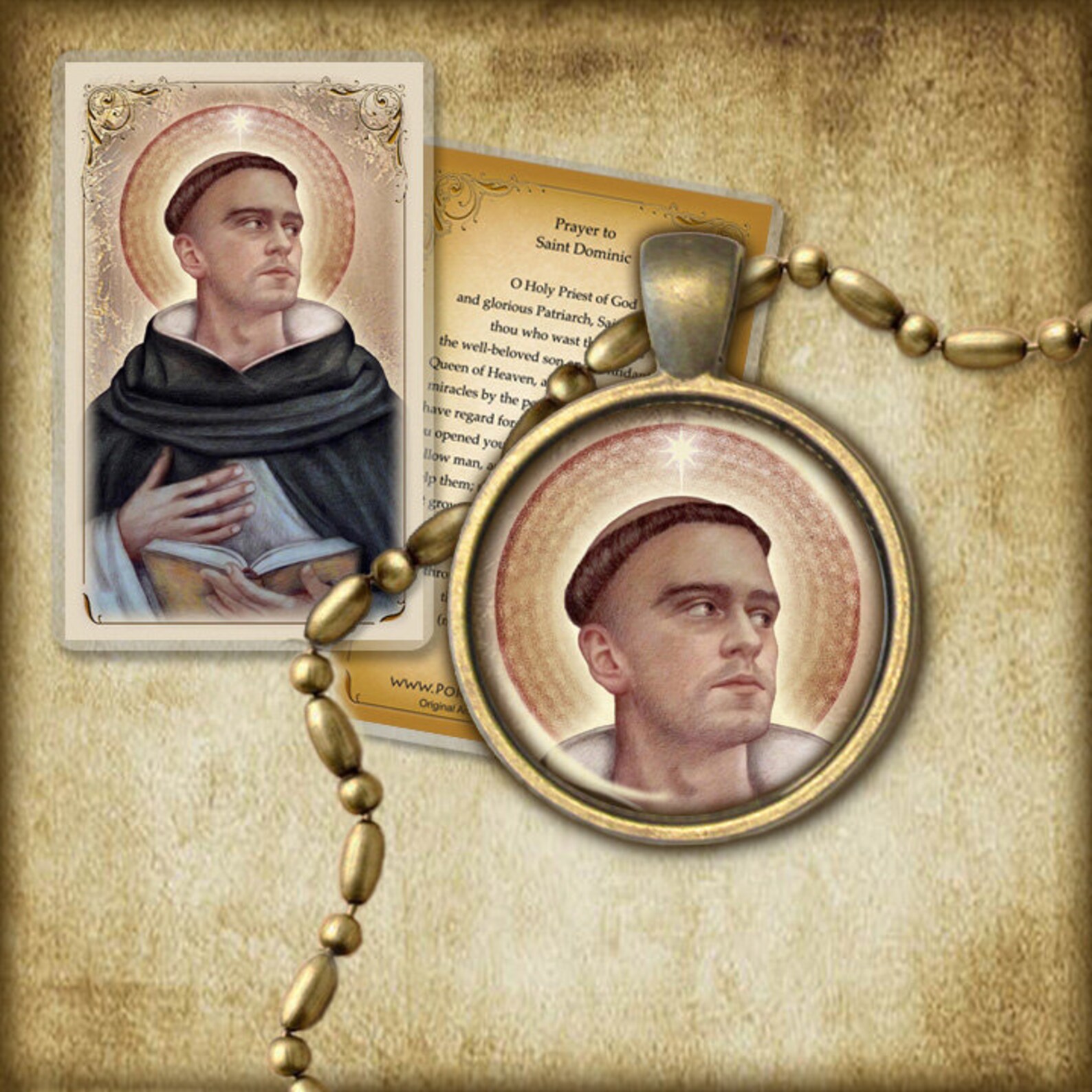 St. Dominic Pendant and Holy Card GIFT SET Catholic Doctor of - Etsy