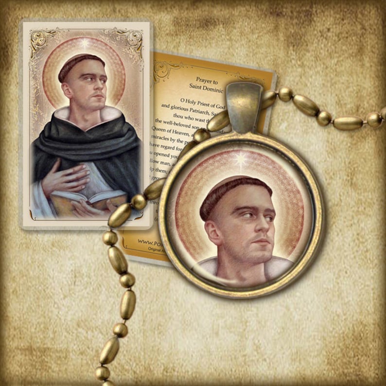 St. Dominic Pendant and Holy Card GIFT SET Catholic Doctor of - Etsy