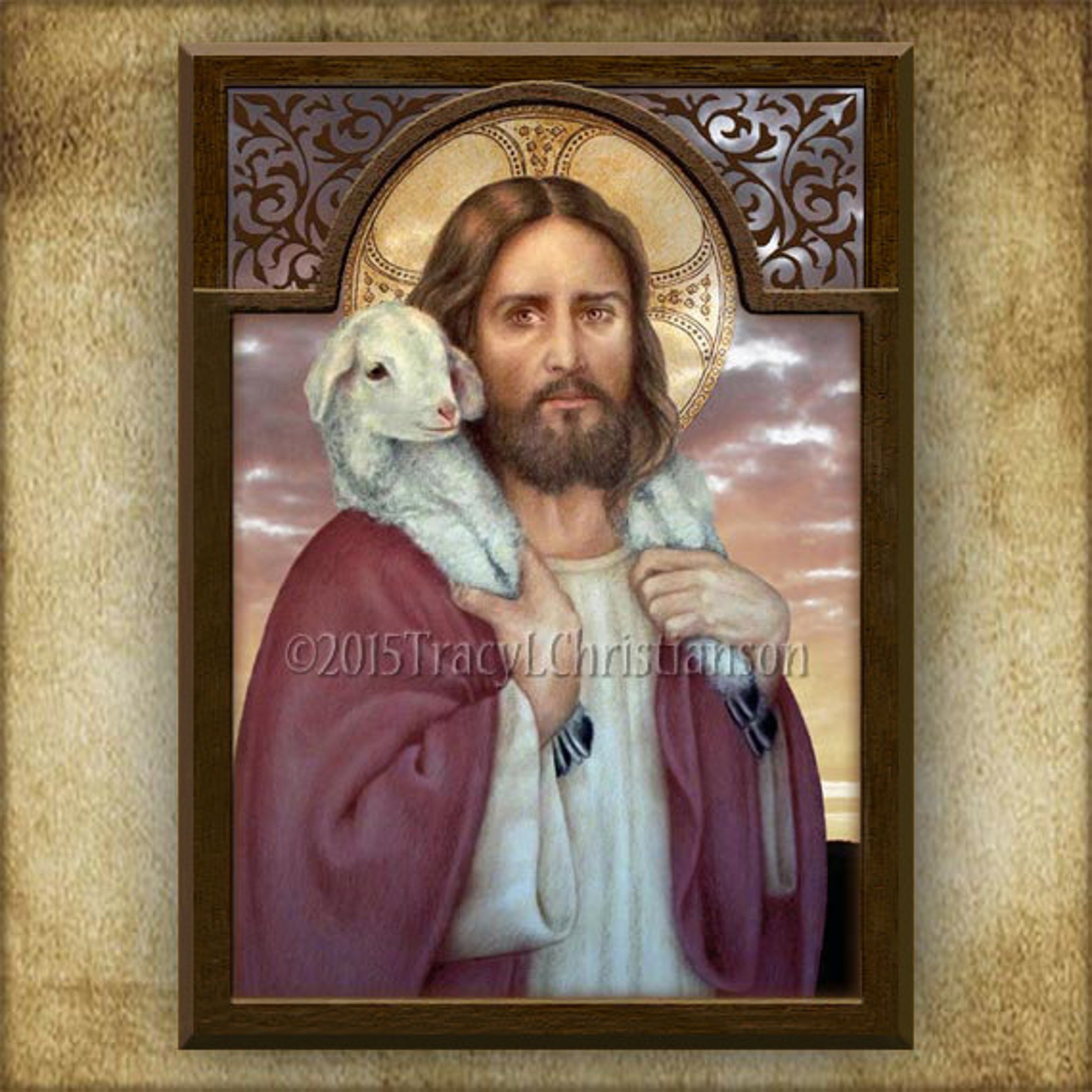 The Good Shepherd Wood Plaque and Holy Card GIFT SET for a Christian ...