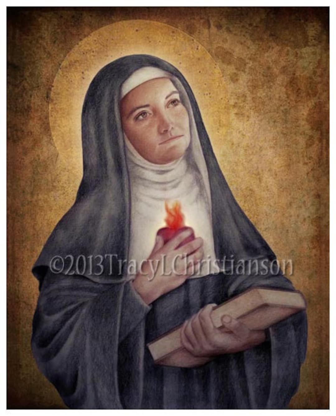 St. Gertrude the Great Art Print Catholic Patron Saint of Travelers - Etsy