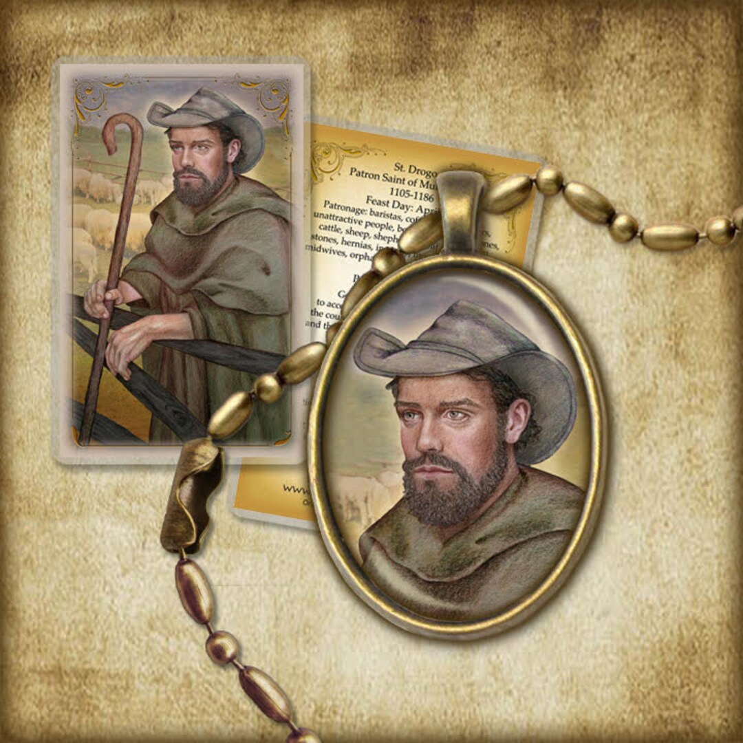 St. Drogo Pendant and Holy Card GIFT SET, Saint for Baristas - Etsy