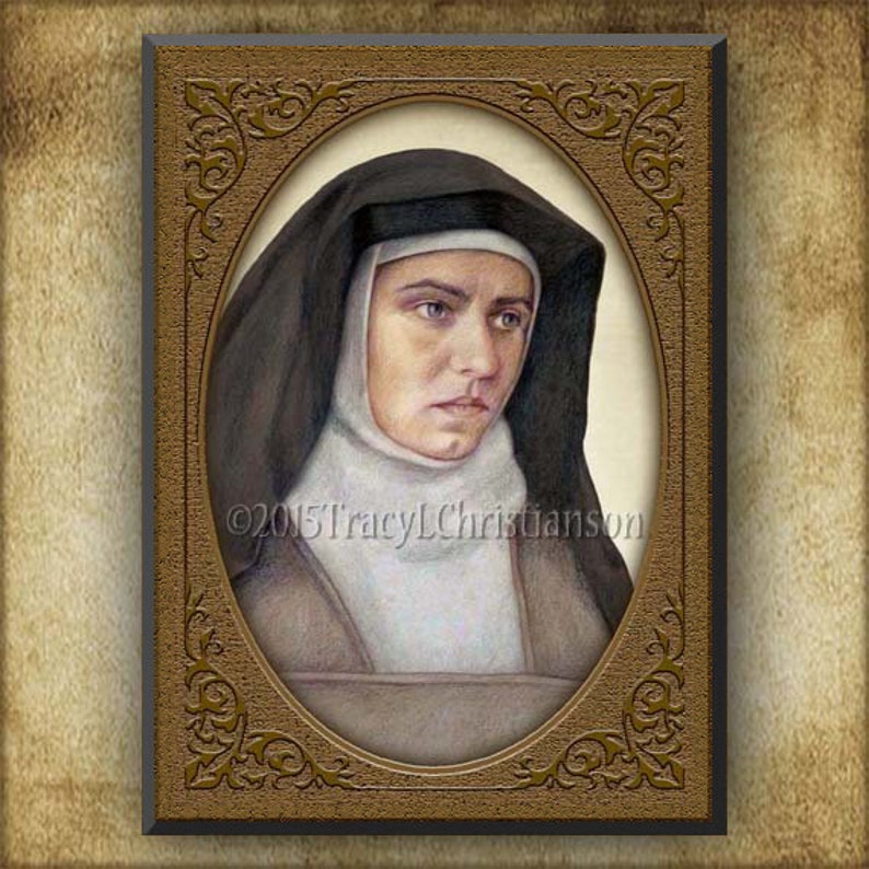 St. Edith Stein Wood Icon & Holy Card GIFT SET for Teachers, Graduation ...