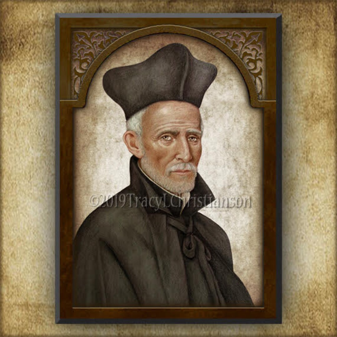 St. Joseph Calasanz Wood Icon & Holy Card GIFT SET, Patron of Catholic ...