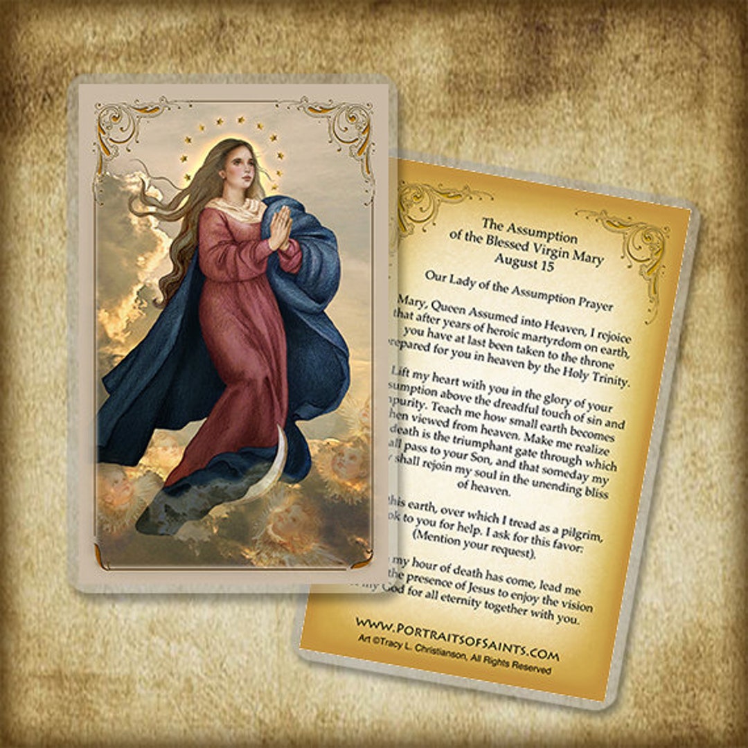 The Assumption of Mary Holy Card/prayer Card - Etsy