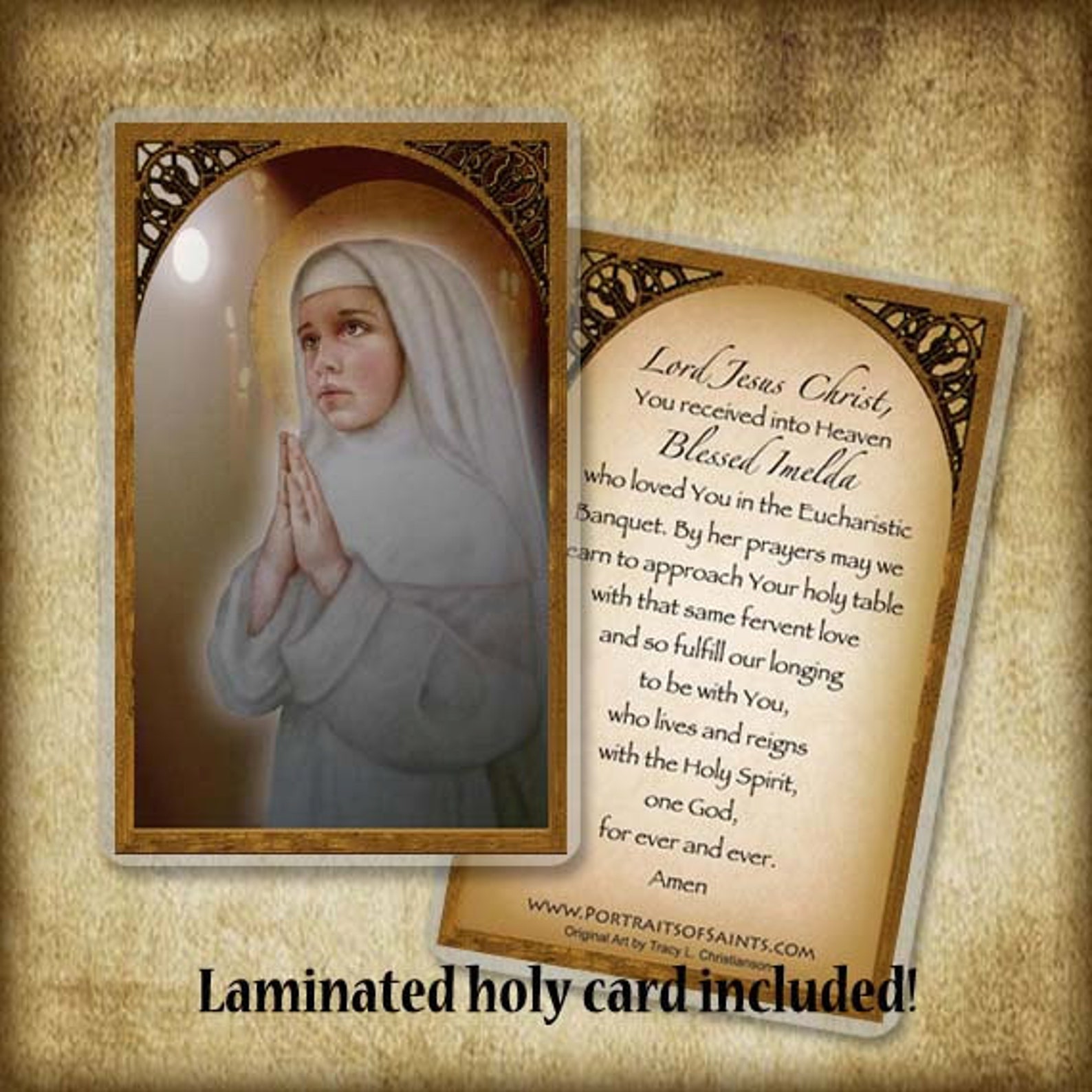 Bl. Imelda Lambertini Wood Plaque & Holy Card GIFT SET, Patron Saint of ...
