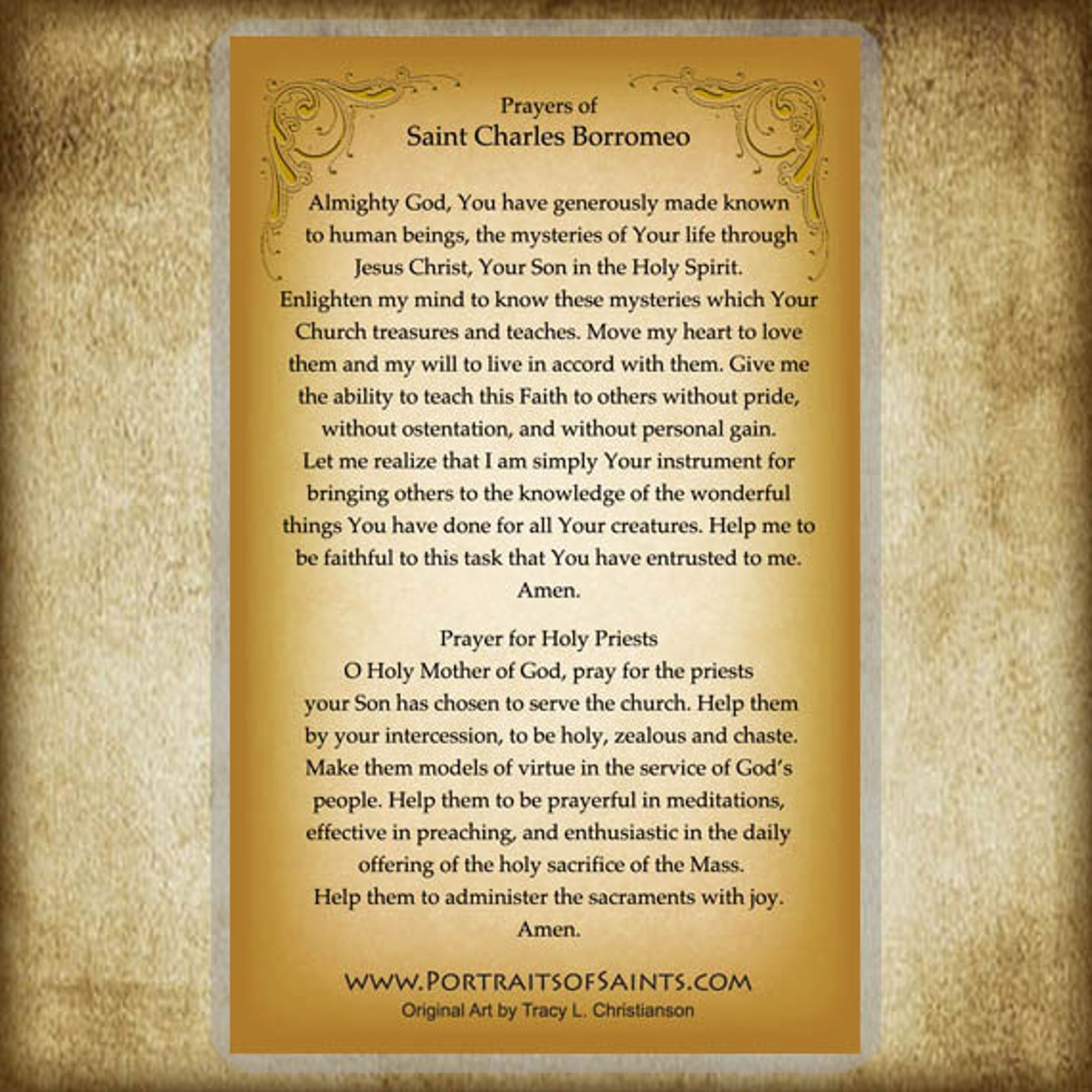 St. Charles Borromeo Prayer Card Patron of Catechists - Etsy