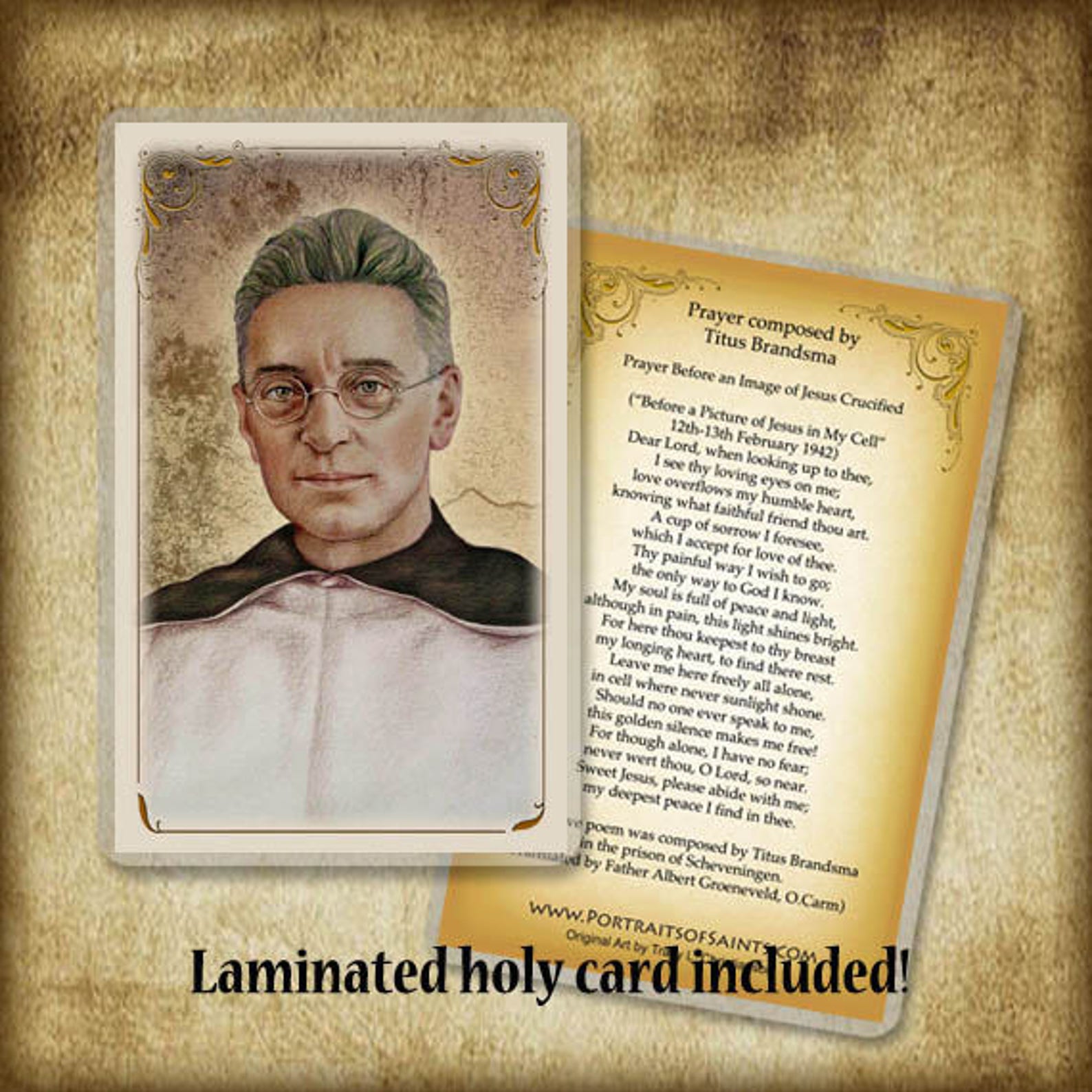 St. Titus Brandsma Wood Plaque/icon & Holy Card GIFT SET Patron Saint ...