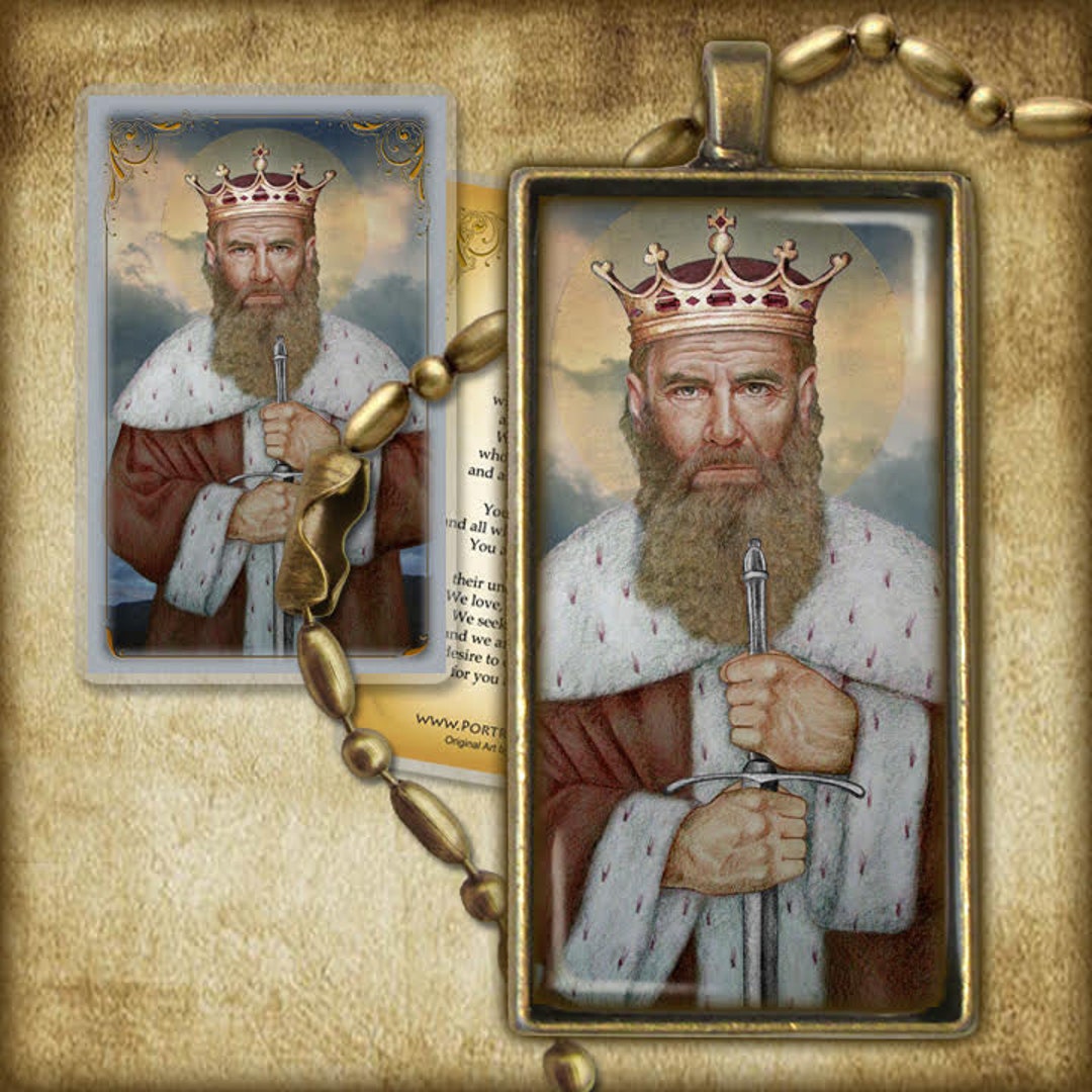St. Alfred the Great Pendant and Holy Card GIFT SET - Etsy