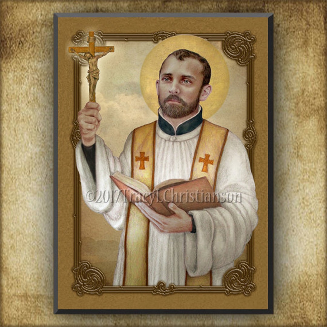 St. Cajetan Wood Icon & Holy Card GIFT SET, Catholic Saint of the ...