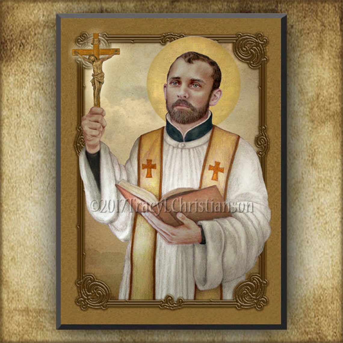 St. Cajetan Wood Icon & Holy Card GIFT SET Catholic Saint of | Etsy