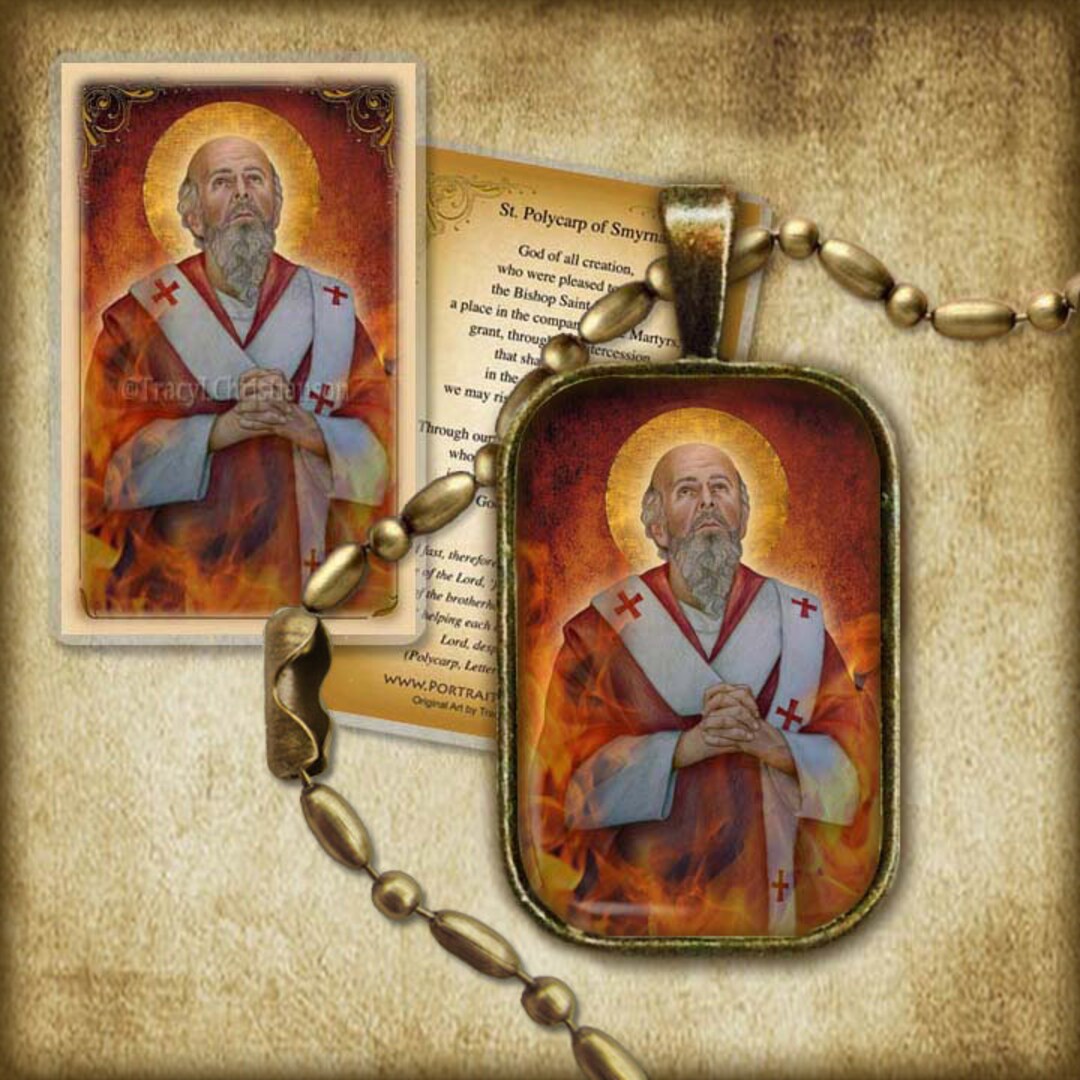 St. Polycarp Pendant and Holy Card GIFT SET Early Church Father - Etsy