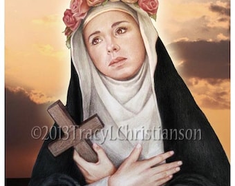 St Rose of Lima Poster Print. St Rose Wall Art Poster. First Communion ...