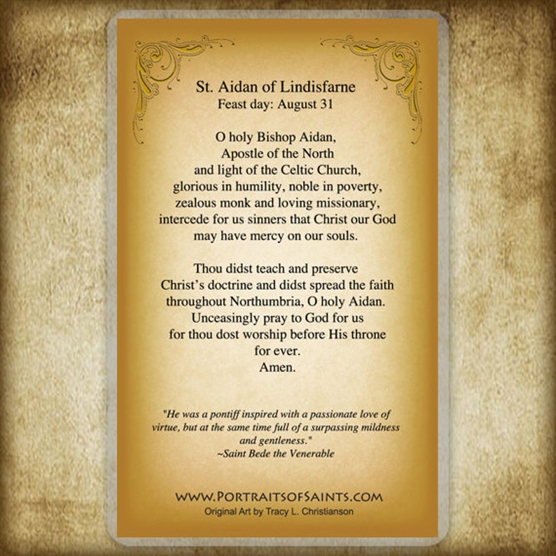 St. Aidan of Lindisfarne Prayer Card - Etsy Ireland