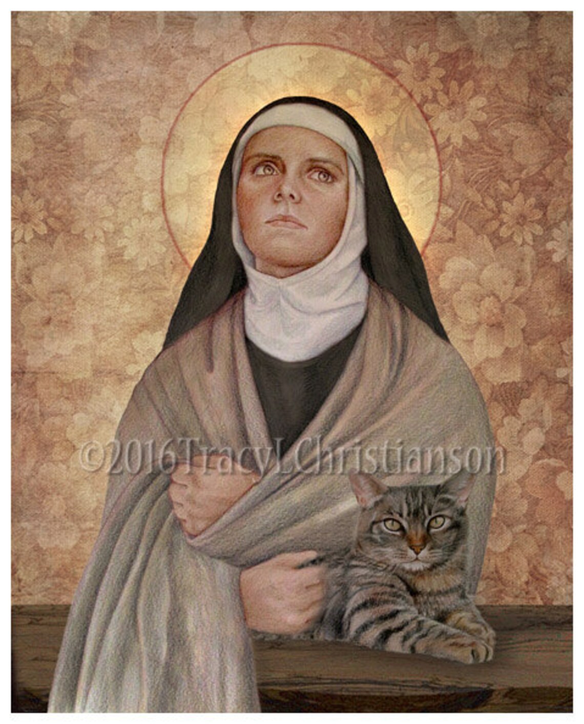 St. Julian of Norwich Catholic Art Print Patron of Cats | Etsy