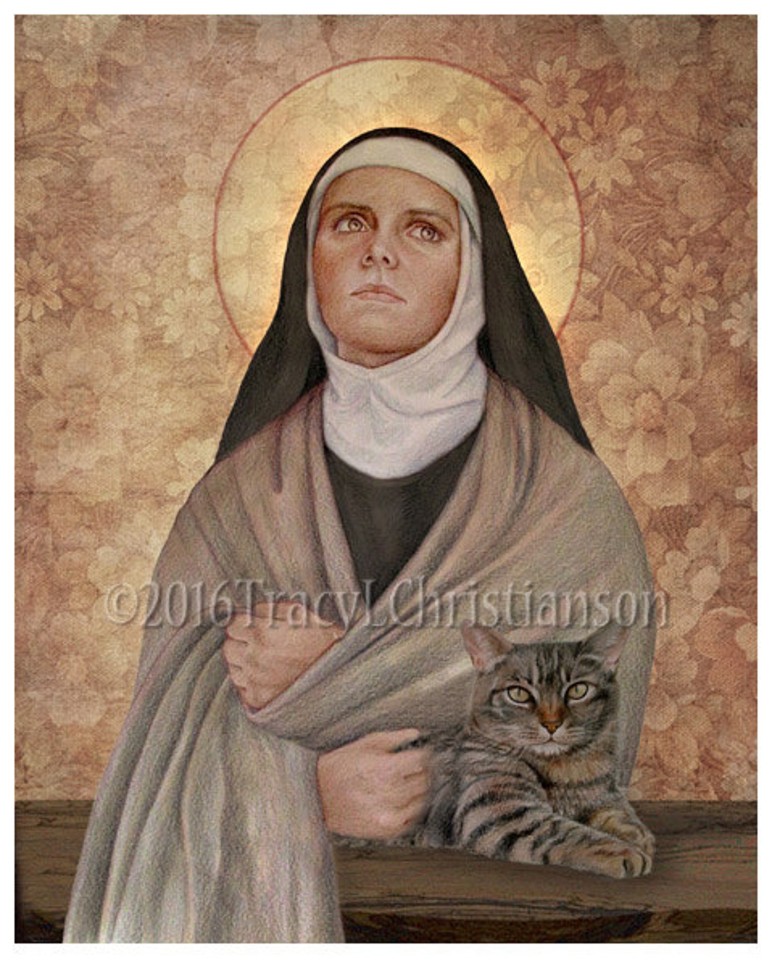 St. Julian of Norwich Catholic Art Print Patron of Cats - Etsy