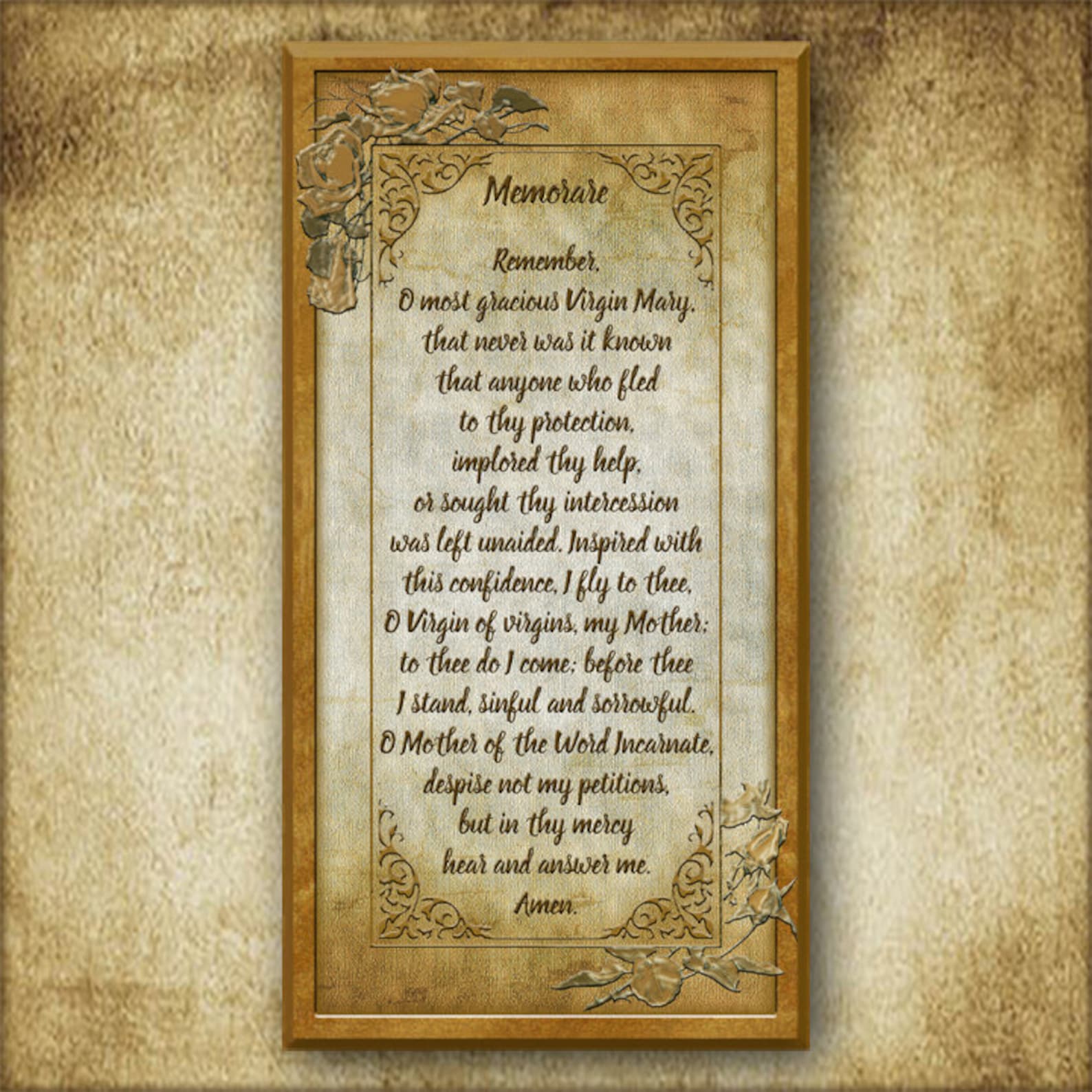 Memorare Inspirational Plaque, Memorare Prayer - Etsy