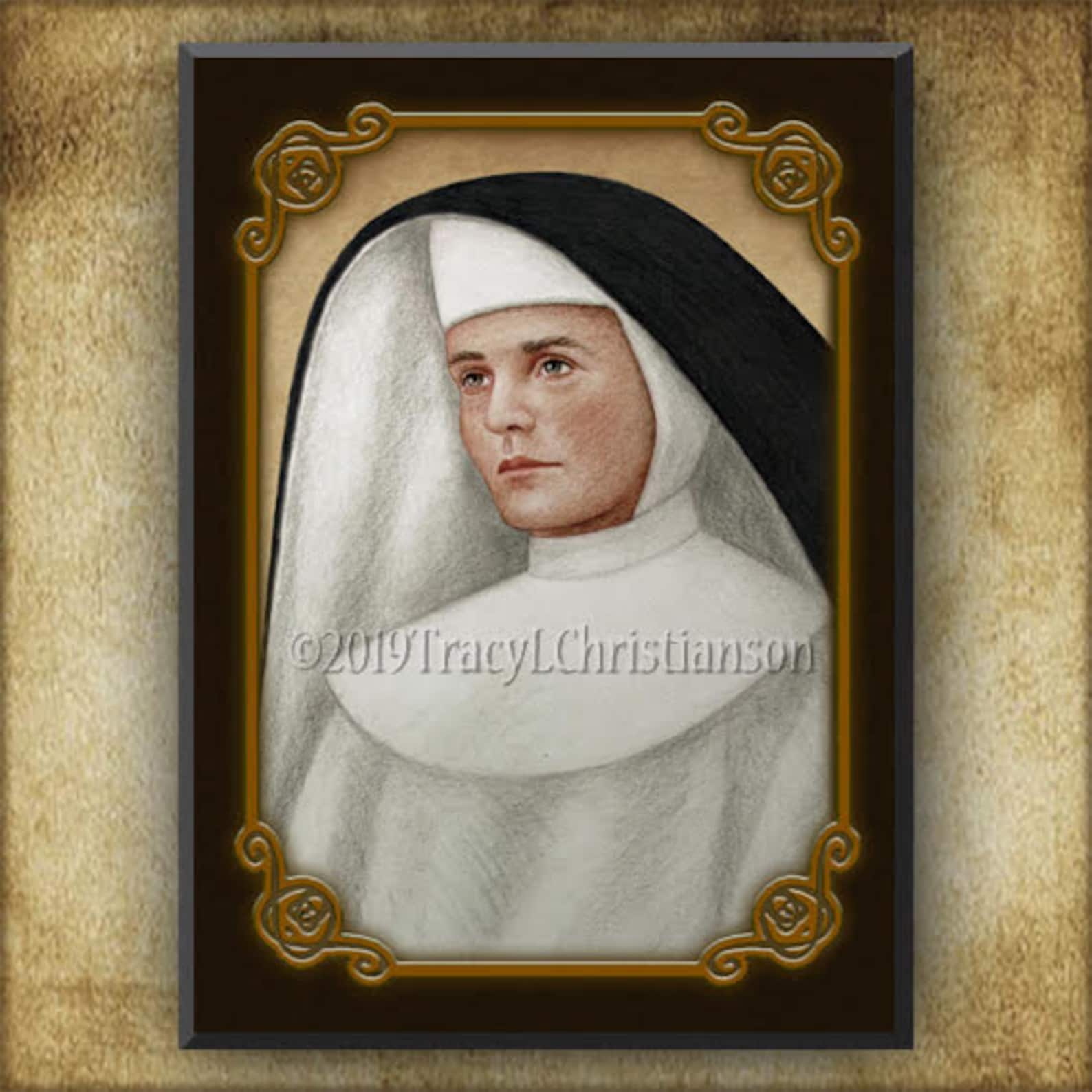 Rose Hawthorne Wood Plaque & Holy Card GIFT SET for Cancer | Etsy