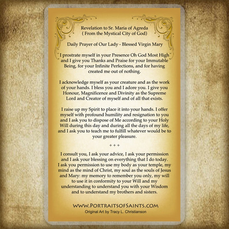 Mary of Agreda Prayer Card, Mystic Who Was Shown the Life of Jesus - Etsy