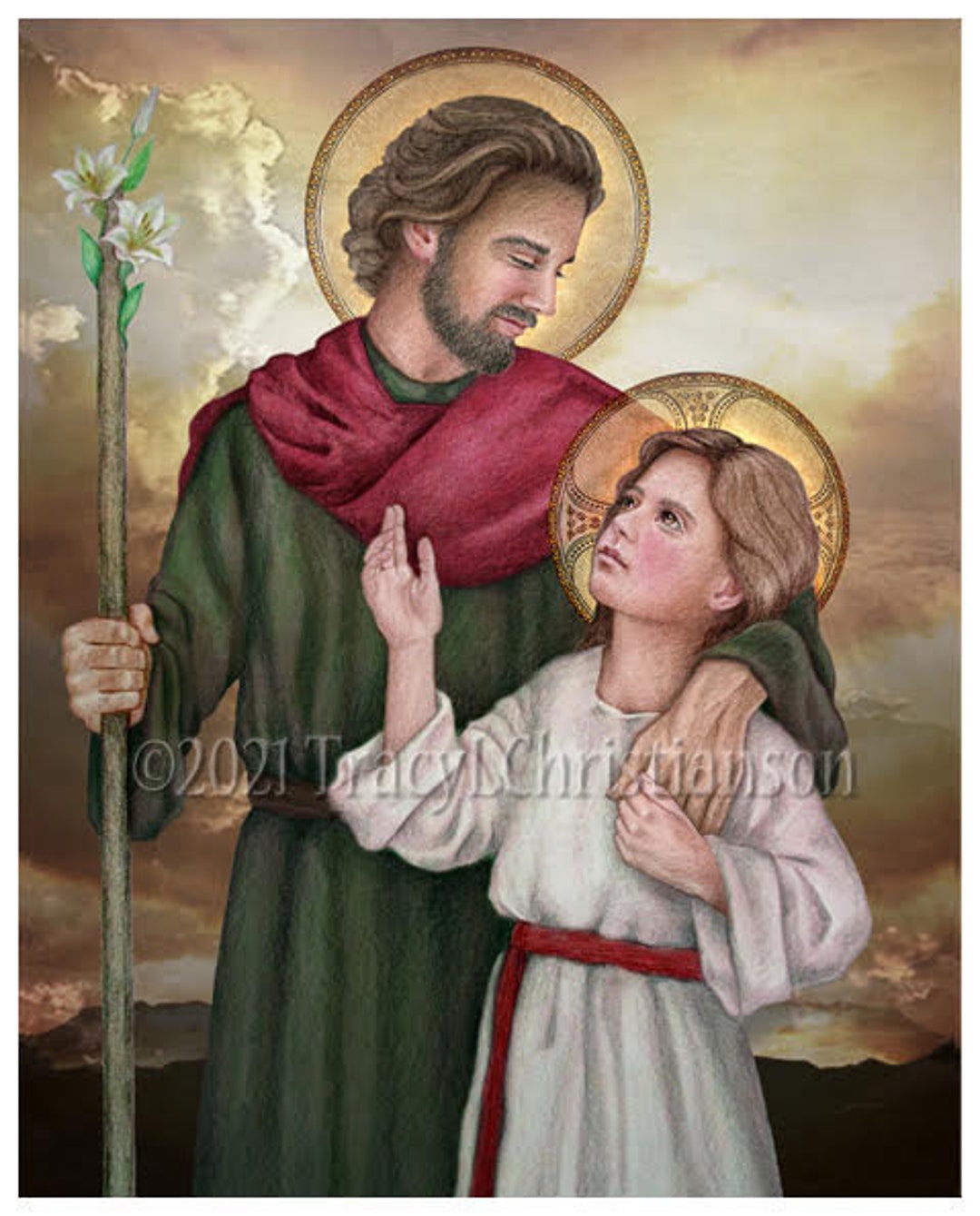 St. Joseph, Protector of Christ Art Print, Patron of the Catholic ...