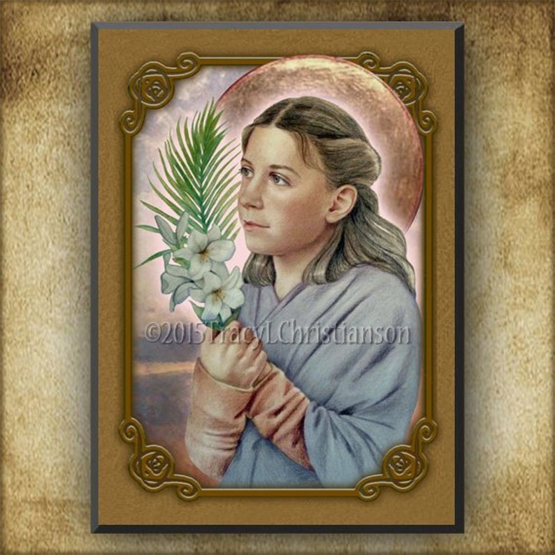 St. Maria Goretti Wood Icon & Holy Card GIFT SET Patron Saint - Etsy